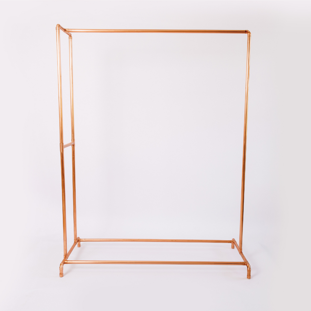 Copper Clothing Rail with Side Rail – Copptique